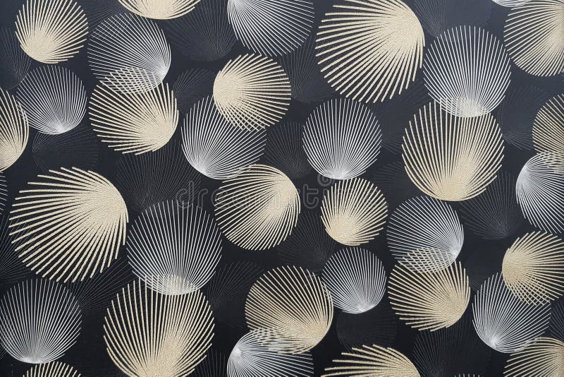 Background with Abstract Pattern, Gold and Silver Balls on Black ...