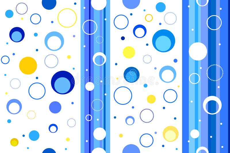 Background Abstract Pattern Seamless Blue Yellow Strips and Circles ...
