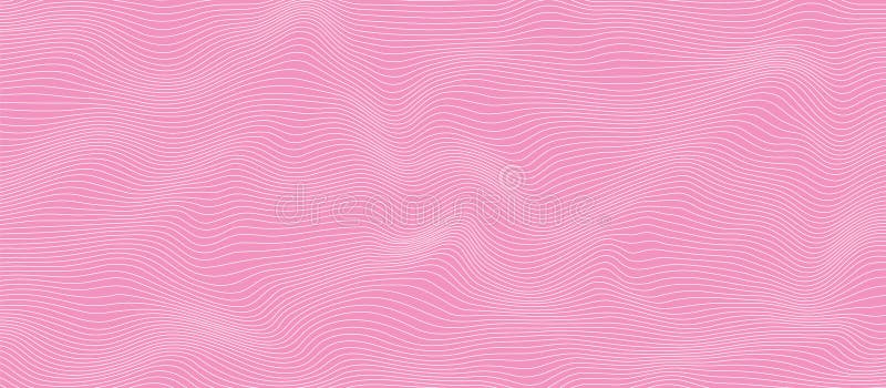 Background with Abstract Pink Colored Vector Wave Lines Pattern Stock ...