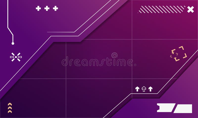 Background Abstract Purple Gradient with High Tech Line and Arrow Icon ...