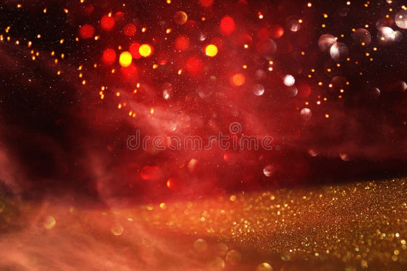 Background of Abstract Red Glitter Lights. Defocused Stock Photo ...