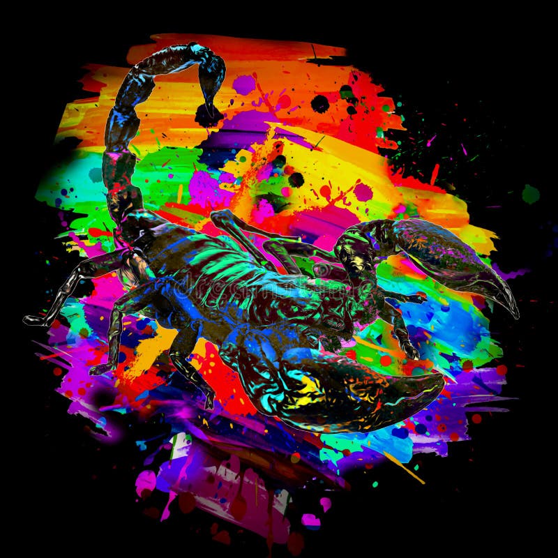 Background with Scorpion Color Art Stock Illustration - Illustration of ...
