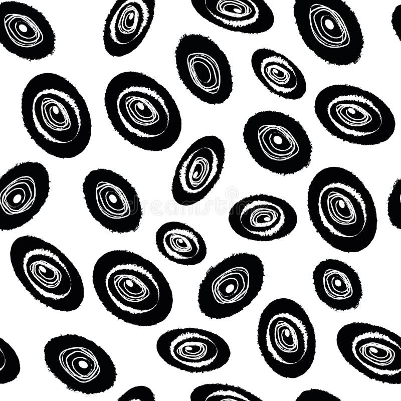 Abstract Shapes Oval Eyes, Spots and Circles in Black on White ...