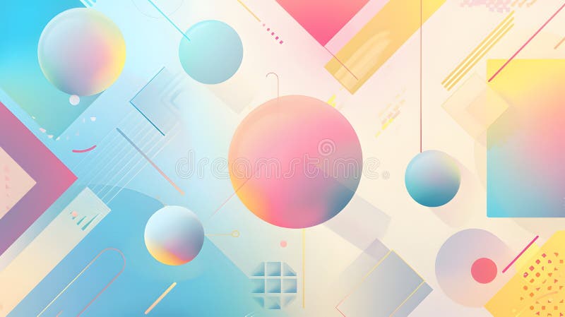 Pastel Geometric Shapes Abstract Background Stock Illustration ...