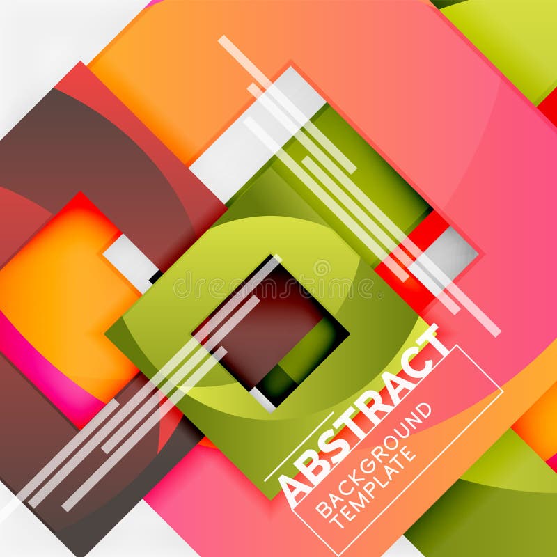 Background Abstract Squares, Geometric Minimal Template Stock Vector ...