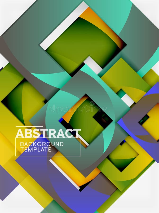 Background Abstract Squares, Geometric Minimal Template Stock Vector ...