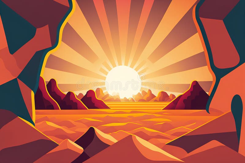 Background of an Abstract Sunrise and Sunlight Stock Illustration ...