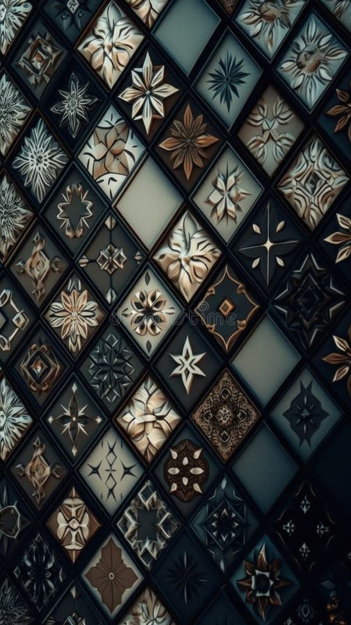 Background with Abstract Tiles Image Stock Illustration - Illustration ...