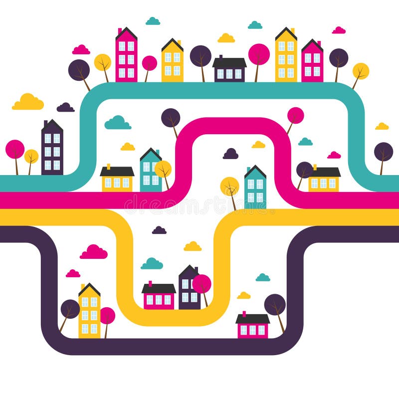 Background with Abstract Town Stock Vector - Illustration of template ...