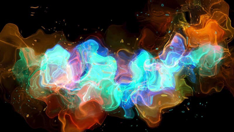 Background with Abstract Turquoise and Orange Fire, Colourful Flames ...