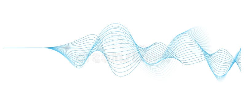Background with Abstract Vector Blue Colored Sound Wave Lines Stock ...