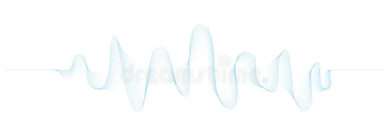 Background with Abstract Vector Blue Colored Sound Wave Lines Stock ...
