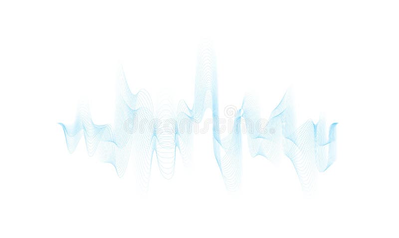 Background with Abstract Vector Blue Colored Sound Wave Lines Stock ...