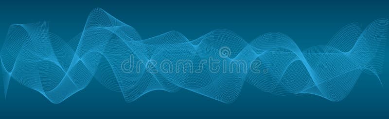 Background with Abstract Vector Blue Wave Melody Lines Stock Vector ...