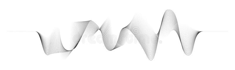 Background with Abstract Vector Gray Colored Sound Wave Lines Stock ...