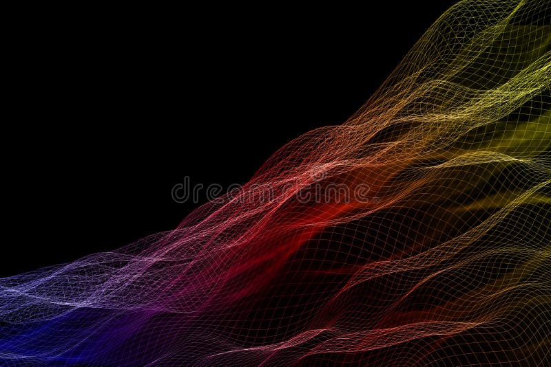 Background Abstract Wave Digital Multicolor Ripple Stock Illustration ...