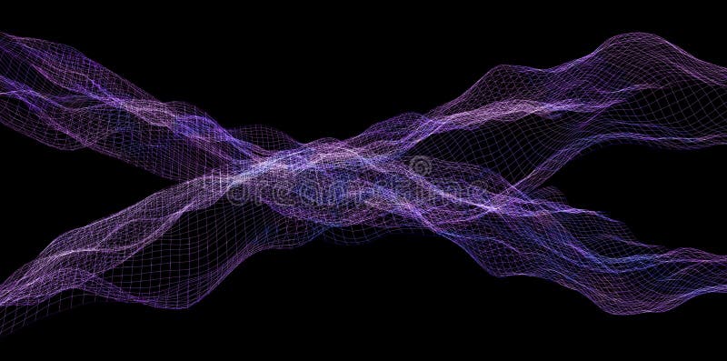 Background Abstract Wave Digital Purple Ripple Stock Illustration ...