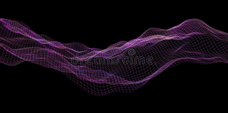 Background Abstract Wave Digital Purple Ripple Stock Illustration ...