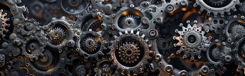 Background with Abstractly-shaped Cogwheels, Their Intricate ...