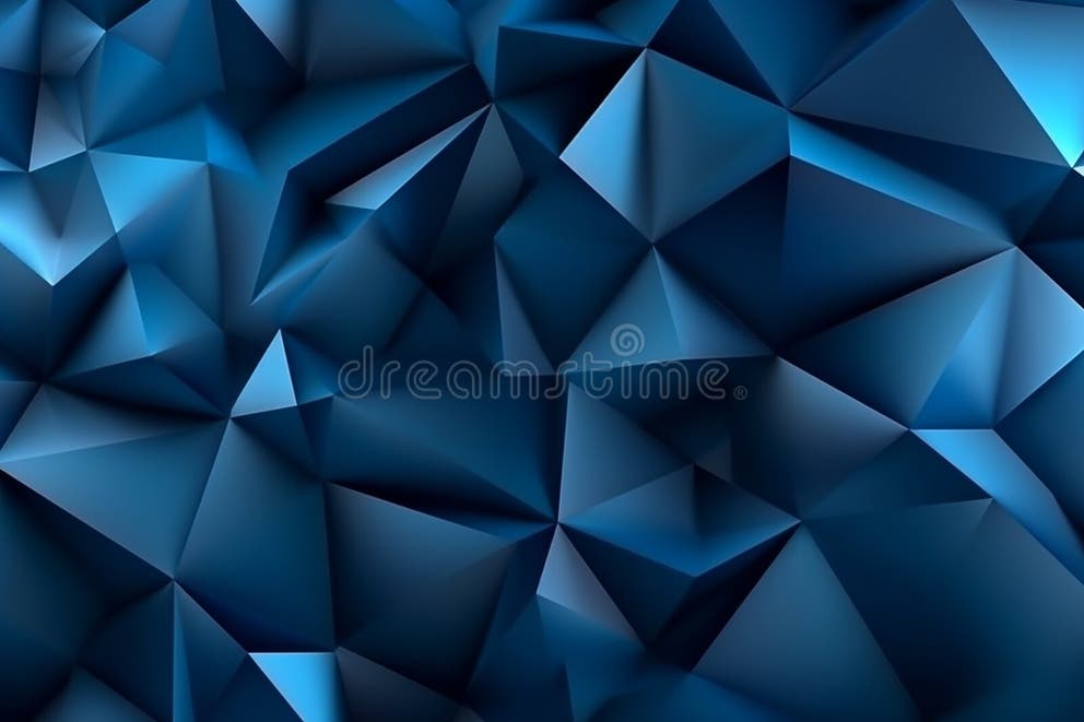 Background Adorned with an Array of Blue Triangular Shapes in a 3D ...