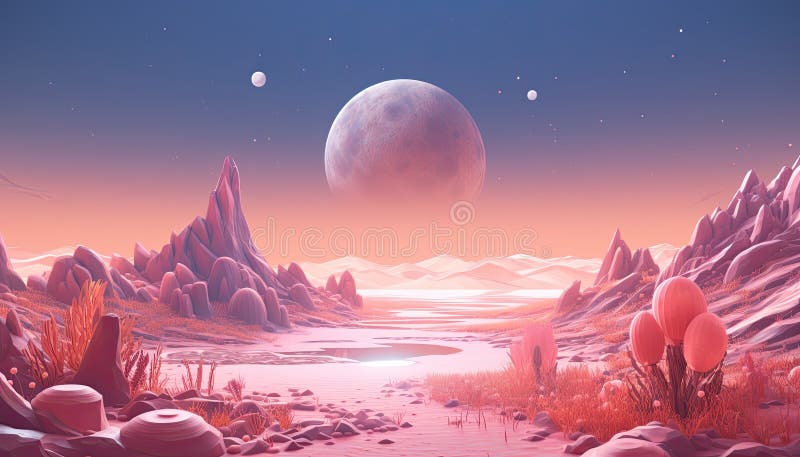 Alien planet background stock illustration. Illustration of celestial ...