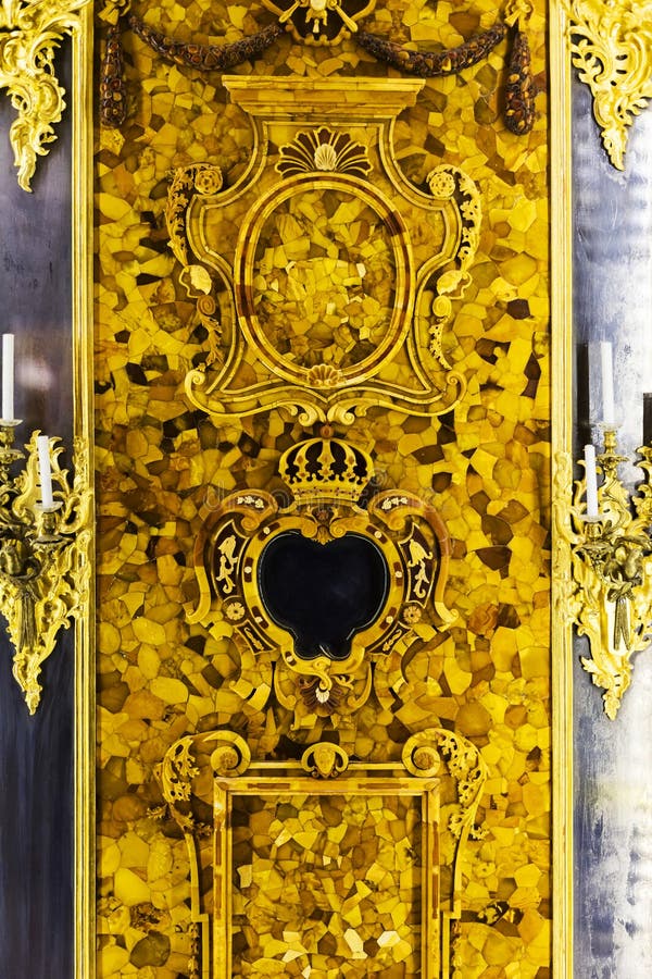 Background from the Amber Room with Details of Amber Panels. a Fragment ...