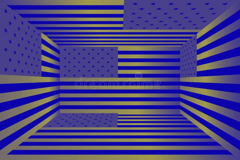 American Flag In The Form Of A Cube Stock Illustration - Illustration ...