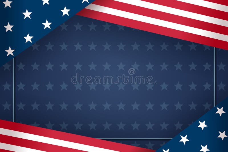 Background with American Flag Pattern on Border . Vector Stock Vector ...