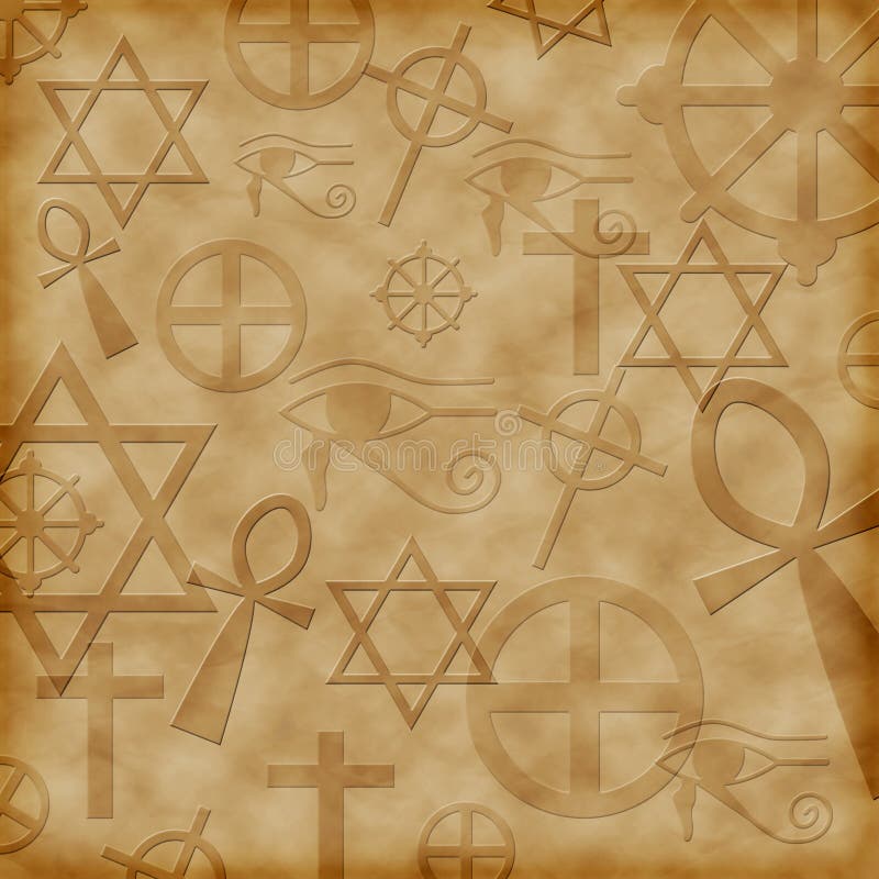 Background with Ancient Symbols Stock Illustration - Illustration of ...
