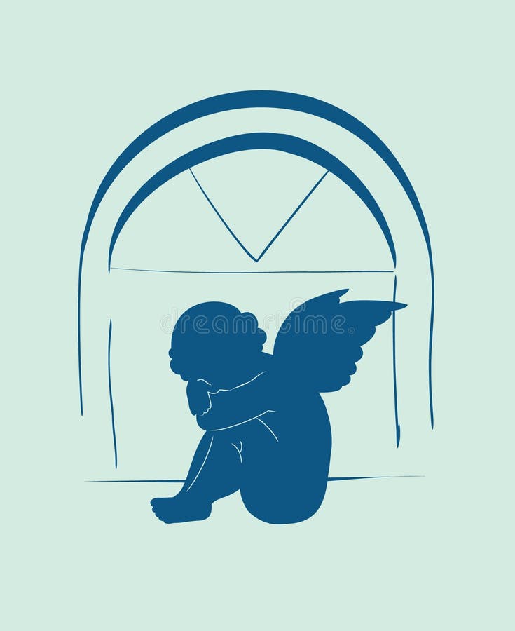 Angel praying logo stock illustration. Illustration of artwork - 23372067
