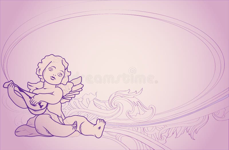 Background with an angel stock vector. Illustration of leaf - 14792664