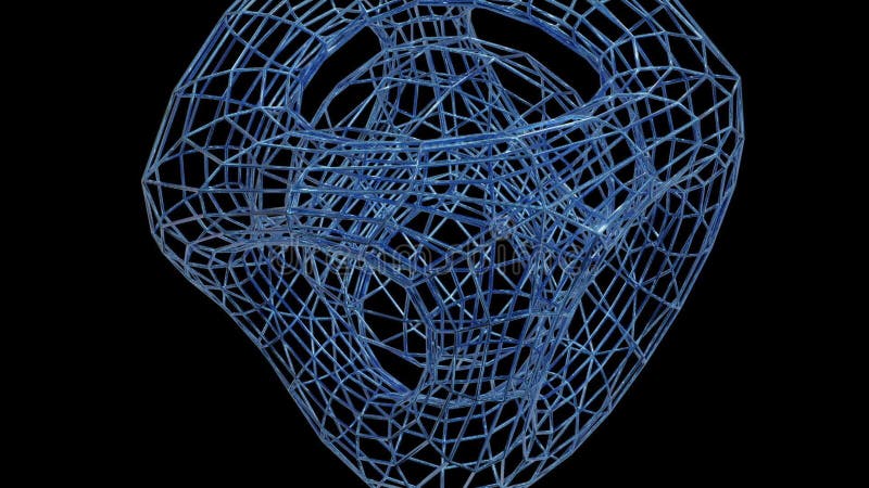Background Animation with a Rotating Futuristic Blue Wireframe ...