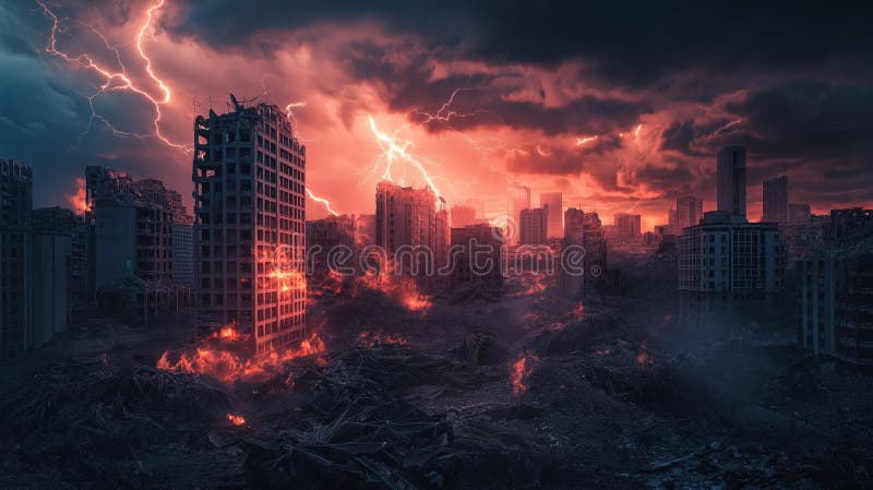 Background of Apocalypse for Wallpaper Stock Image - Image of fire ...