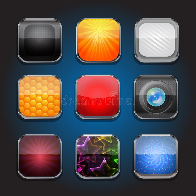 Set of App Icon Frames, Templates, Backgrounds. Set 17 Stock Vector ...