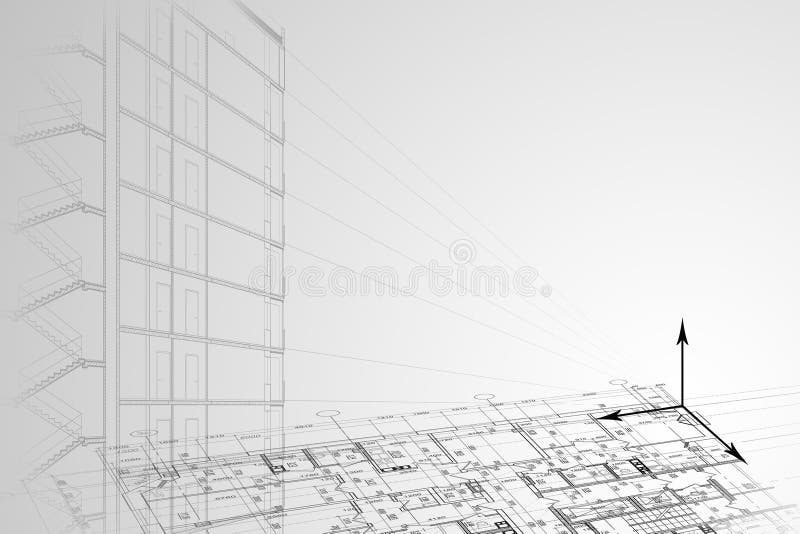 Background of Architectural Drawing Stock Illustration - Illustration ...