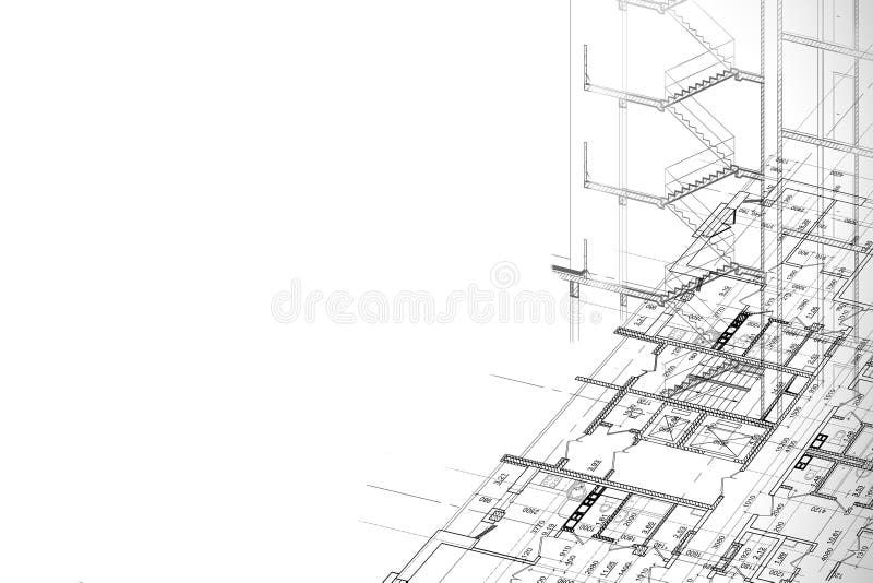 Background of Architectural Drawing Stock Illustration - Illustration ...