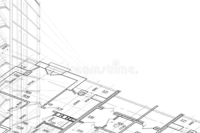Background of Architectural Drawing Stock Image - Image of background ...