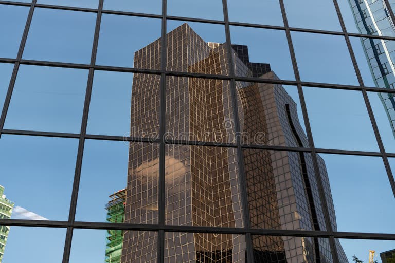 Background Architecture with Skyscraper Reflection. Modern Glass ...