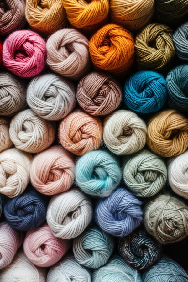 A Stack of Colorful Yarn Balls Background Stock Image - Image of yarn ...