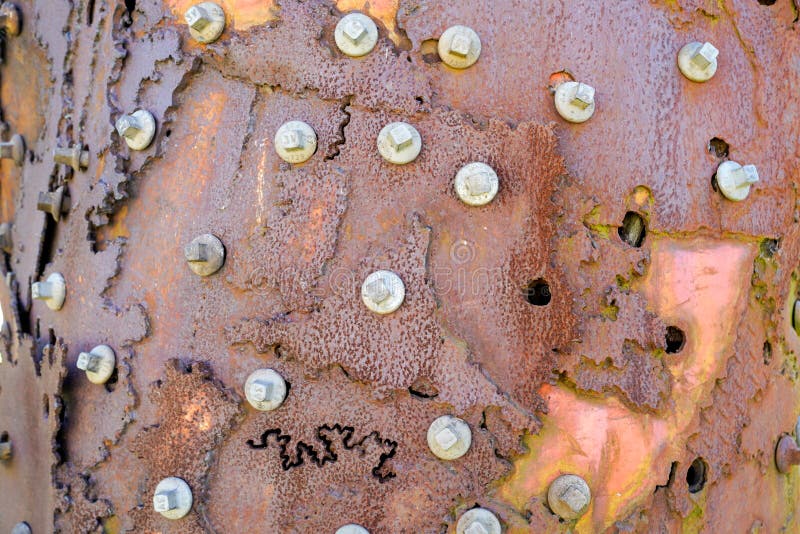 Background Art Modern Bolts and Nuts in Brown Tree Bark Stock Photo ...