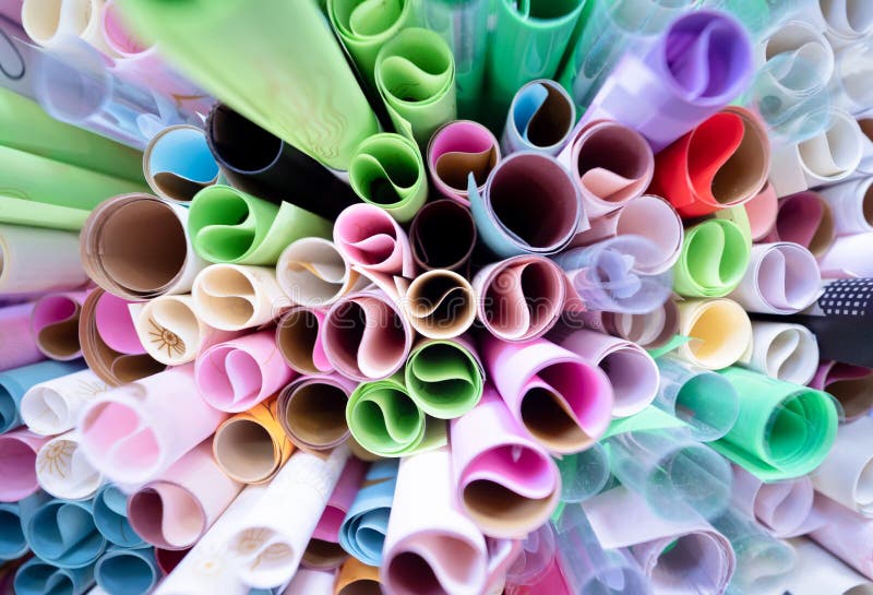 Background of Assorted Colored Wrapping Paper Set Stock Photo - Image ...