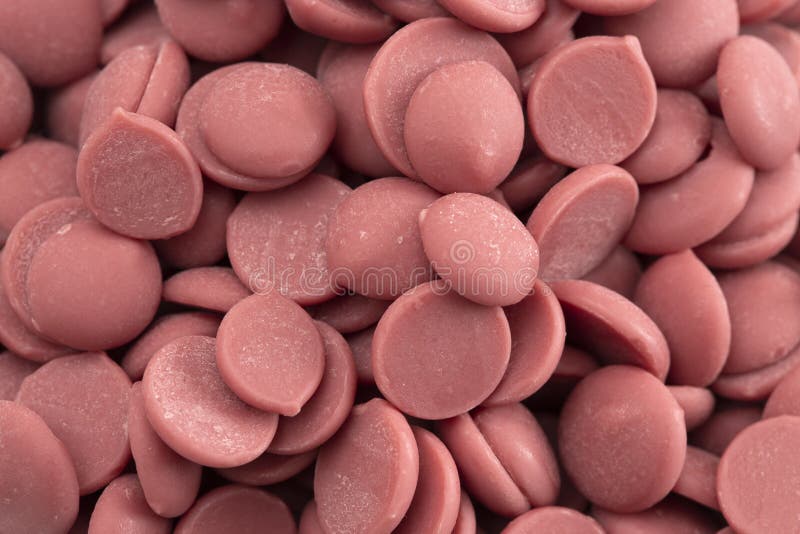 Background Of Authentic Ruby Chocolate Drops Stock Photo - Image of authentic, pink: 178717964