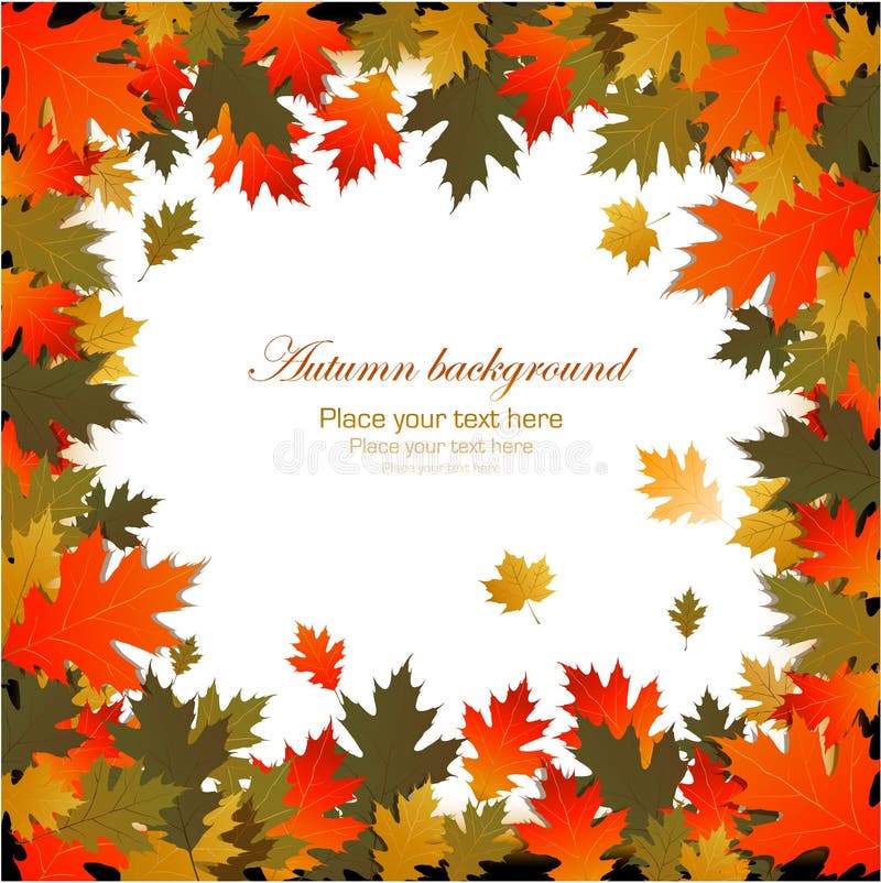 Background Autumn Leaves Frame Stock Illustration - Illustration of ...