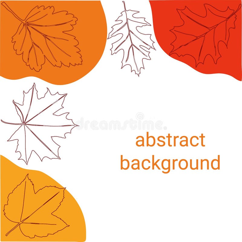 Background from Autumn Leaves. Autumn Leaves in One Line Style. Vector ...