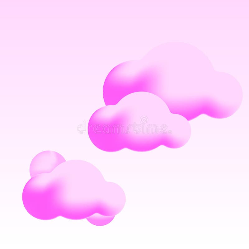 Cute Pink Cloud Vector for Flat Cartoon Design Stock Vector ...