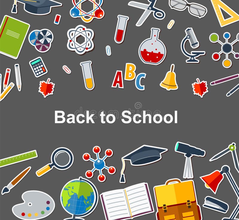 Background Back To School with Training Accessories of Schools. Stock ...