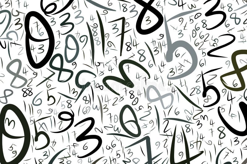 Background or Backdrop, Numbers Hand Drawn, for Design Texture. Drawing ...