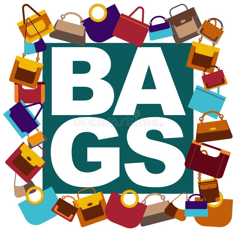 Background with bags stock vector. Illustration of fashion - 86314944