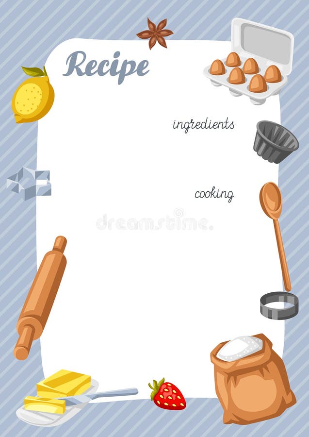 Background with Bakery Utensils. Cooking Tools for Home and Recipe ...