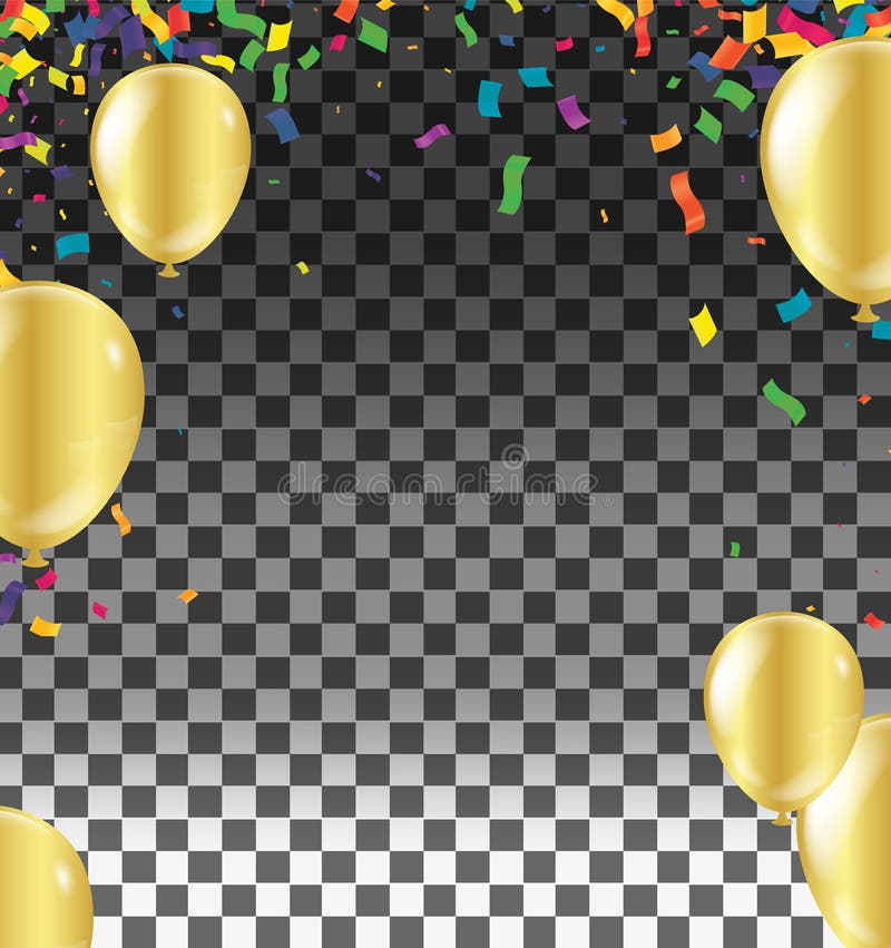 Background with Balloons Gold for Greeting Cards. Vector Illustration ...